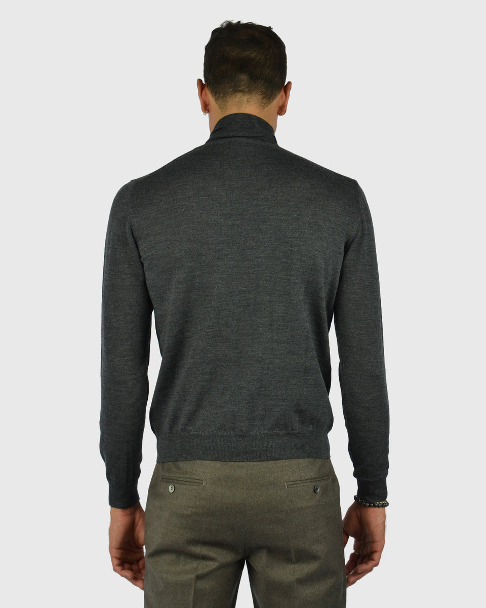 VISCONTI W23R CHARCOAL WOOL ROLL NECK / POLO NECK VISCONTI W23R CHARCOAL WOOL ROLL NECK / POLO NECK